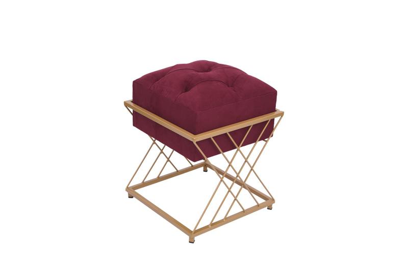 Puff Ferro Quadrado Capitonê (botão) Banqueta Decorar Sentar Sala ...