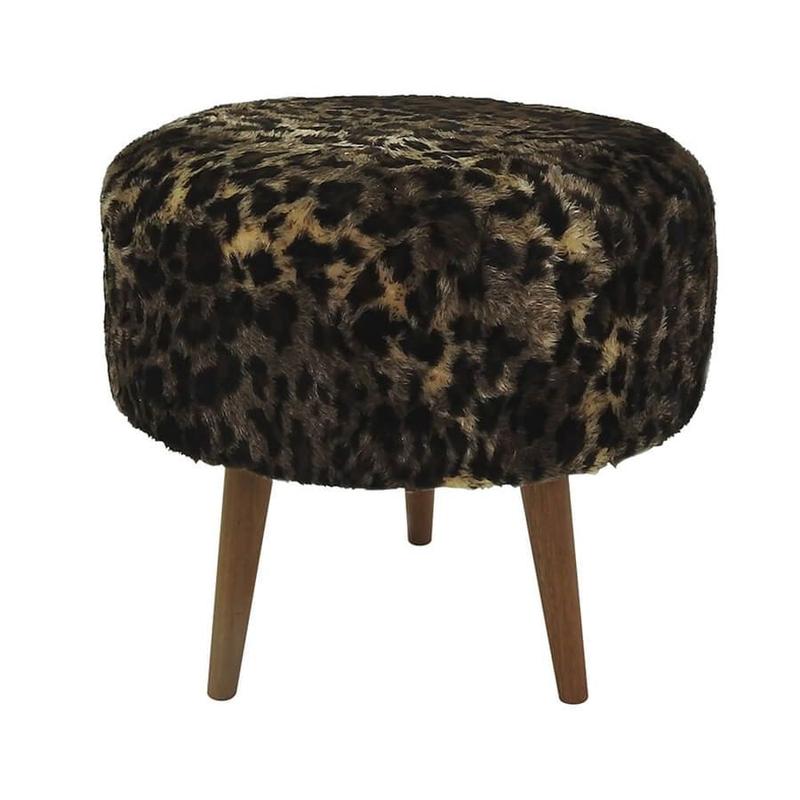 Puff Haeme Pelúcia C/ 47cm De Diâmetro Estampado Onça Pintada / Natural ...