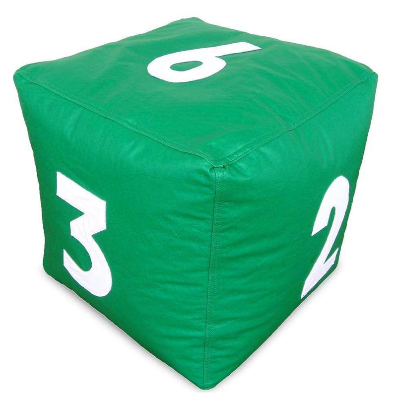 Puff Infantil Dado Grande em material sintético Verde com Números ...