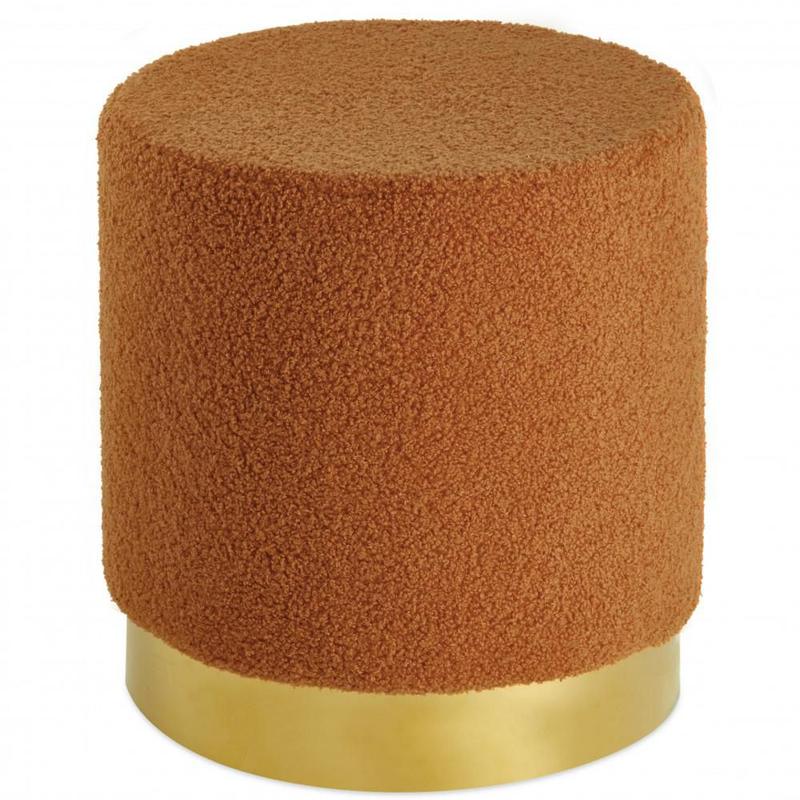 Puff Nancy Terracota Bouclê 40 cm - Dourado Mart - Puffs - Magazine Luiza