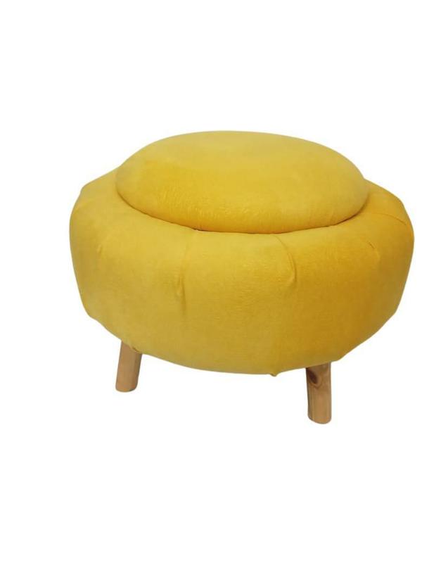 Puff Puf Redondo Banqueta Baú Amarelo Com Tampa - Lasp Empreendimentos ...