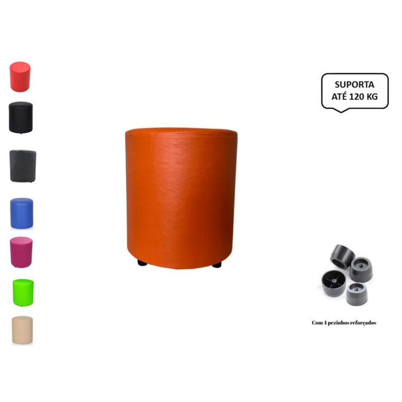 Puff pufe redondo decorativo material sintético 42x37x37 - Melhor opção ...