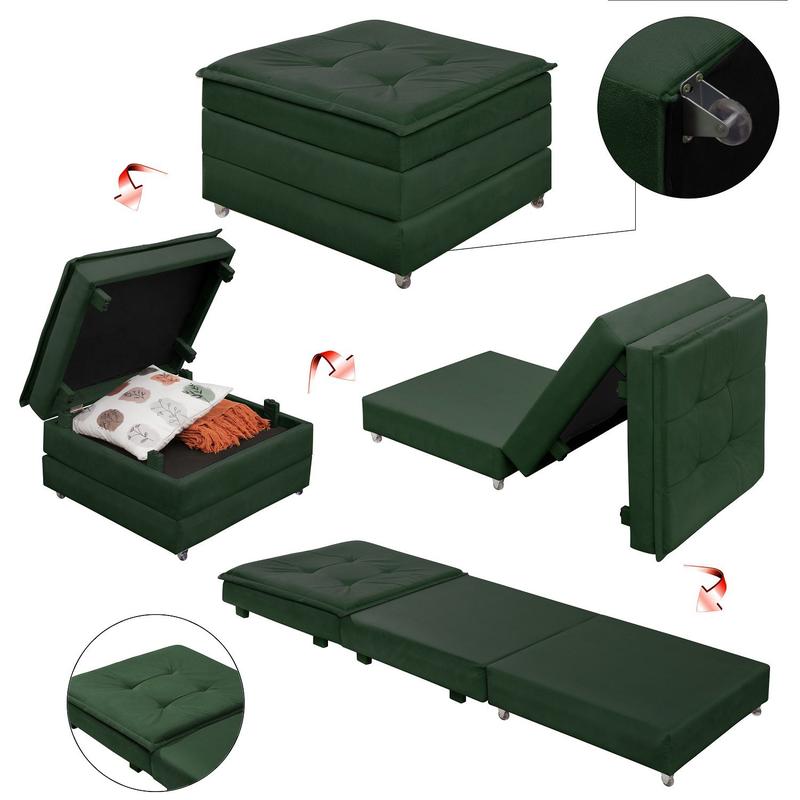 Puff Que Vira Cama / Colchão Descanso Quarto Sala - Verde - Maalistore - Puffs - Magazine Luiza