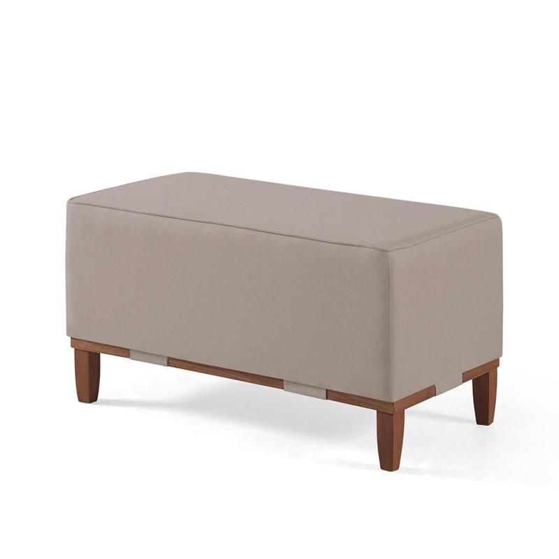 Puff Retangular De Linho Para Sala - Bege - Decore Casa - Puffs - Magazine Luiza