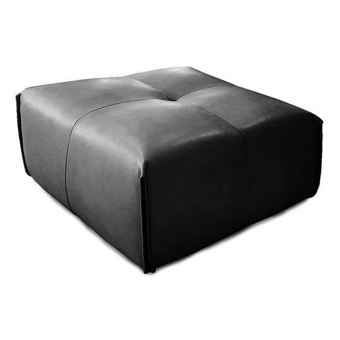 Puff Retangular Senepol 0405 Couro Legitimo Leather Preto Toro Bianco ...