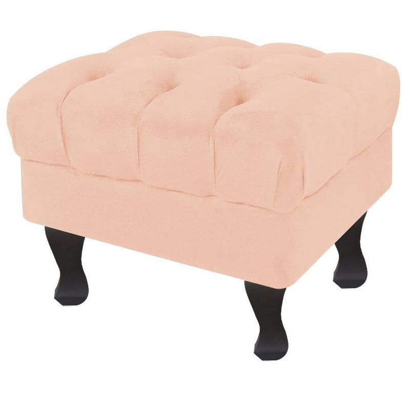 Puff Retro Luiz XV sem Baú Suede Rosa 50 para Hall Entrada - ATUAL ...