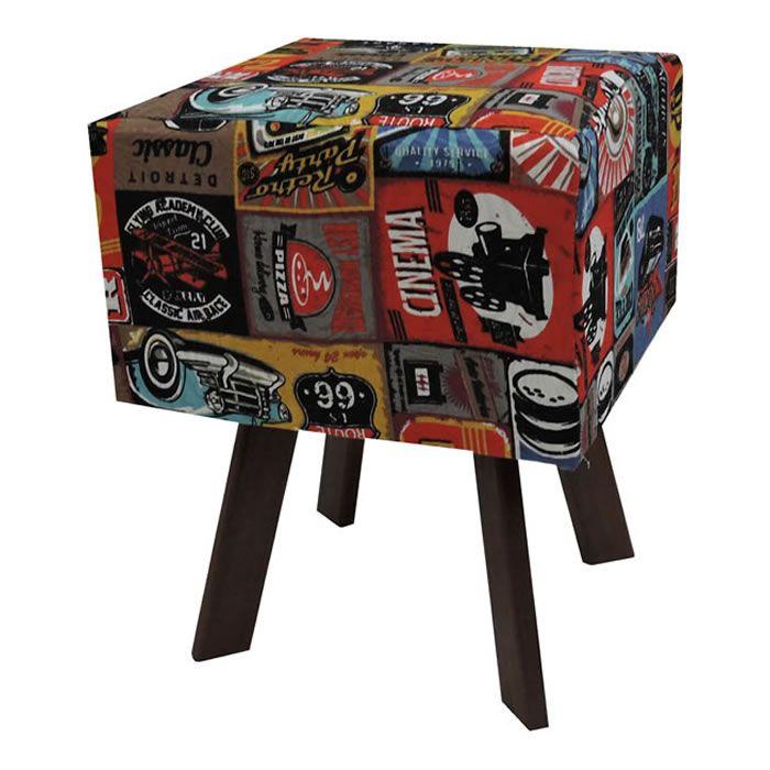 Puff retro quadrado estampa retro - Fabrica de Puff - Puffs - Magazine ...