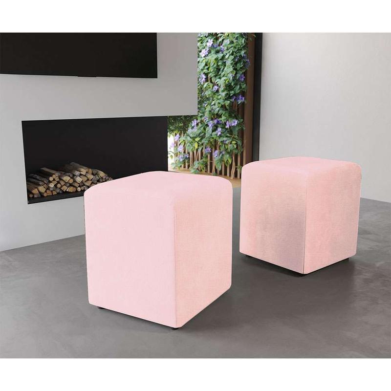 Puff Siena Rosa Claro - Mobly - Puffs - Magazine Luiza
