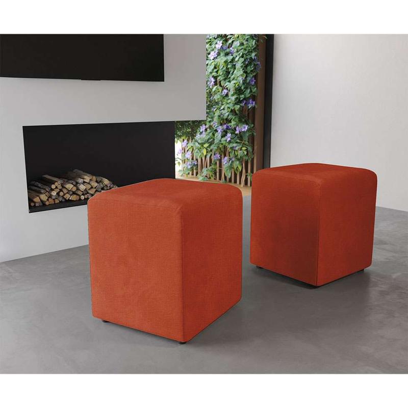 Puff Siena Terracota - Mobly - Puffs - Magazine Luiza