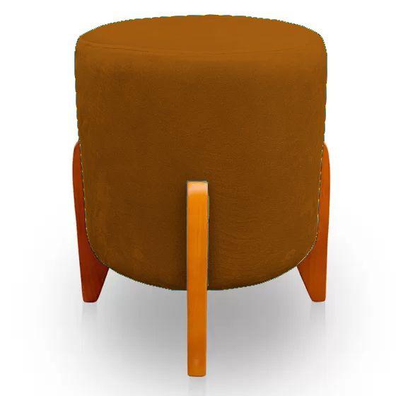 Puff Thor Pés Em Madeira Sued Terracota - Kimi Design - Puffs ...