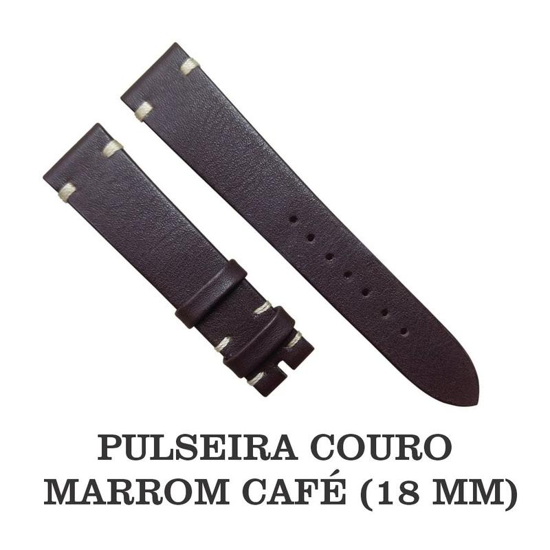 Pulseira de Couro Marrom Café Vintage Vegetally 18mm - Luigi Latini ...