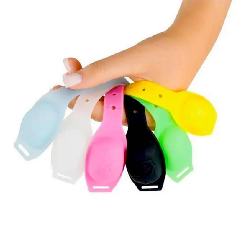 Pulseira de Silicone Para Biossegurança Armazena Álcool Gel Repelente ...