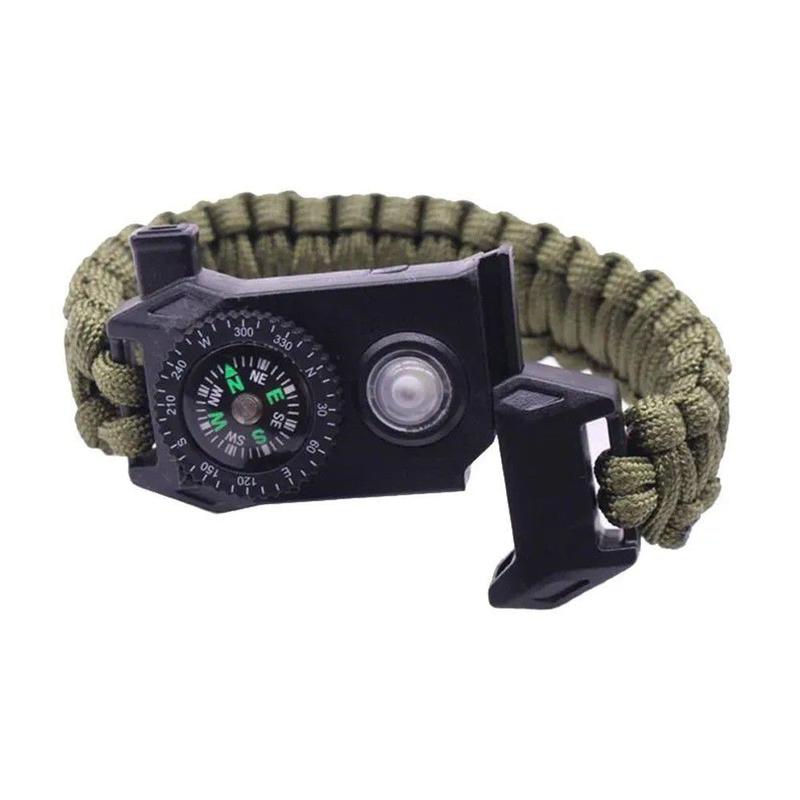 Pulseira Militar de Sobrevivência Multi Função LED SOS Apito Corda de ...