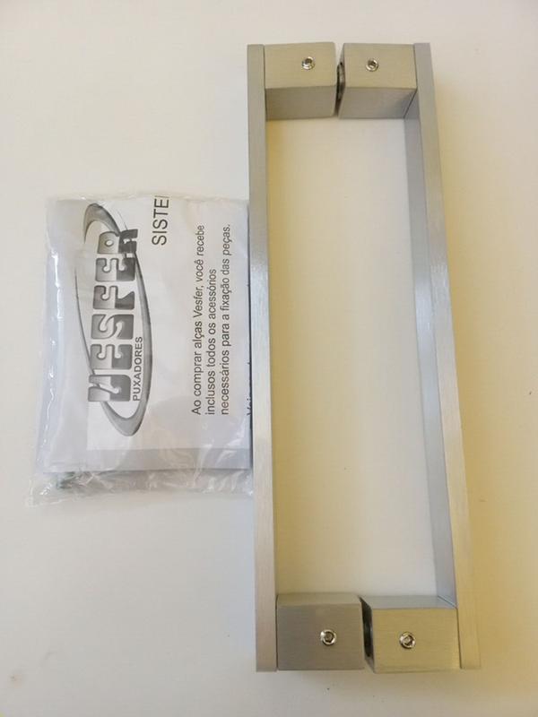 Puxador escovado reto quadrado 21cm - Vesfer - Puxadores para Porta ...