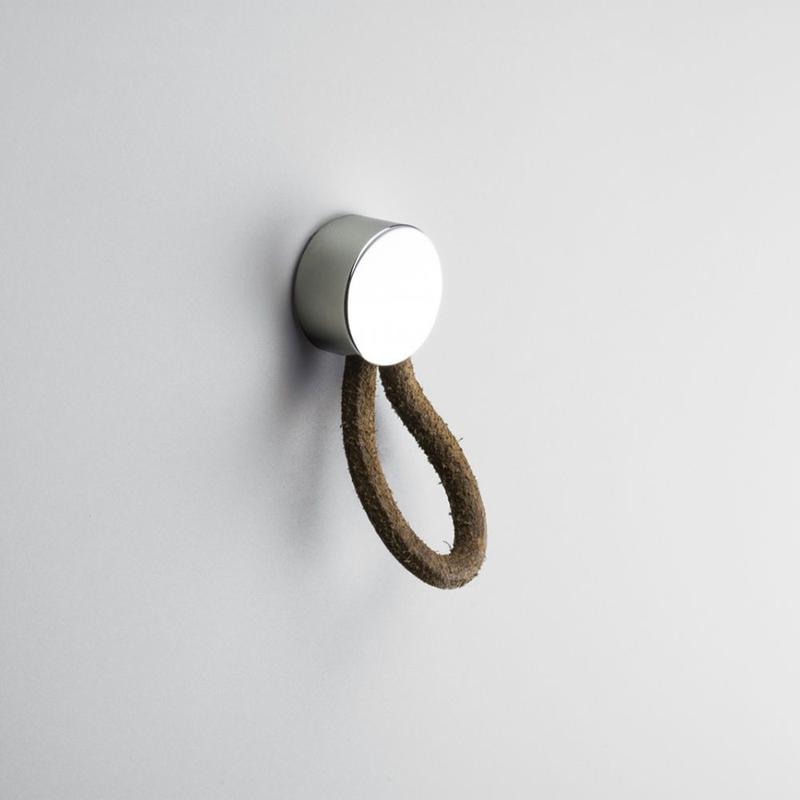 Puxador Ponto Fune Couro Marrom e Cromo Zen Design - Puxadores para ...