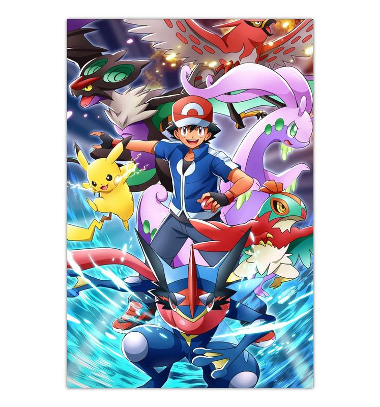 Quadro A3 em MDF Pokemon Ash e Greninja 001 - Pomps Geek - Quadro Decorativo - Magazine Luiza