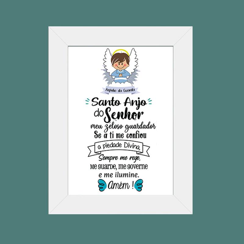 Quadro anjo da Guarda Azul - Fenix Art - Quadro Decorativo - Magazine Luiza