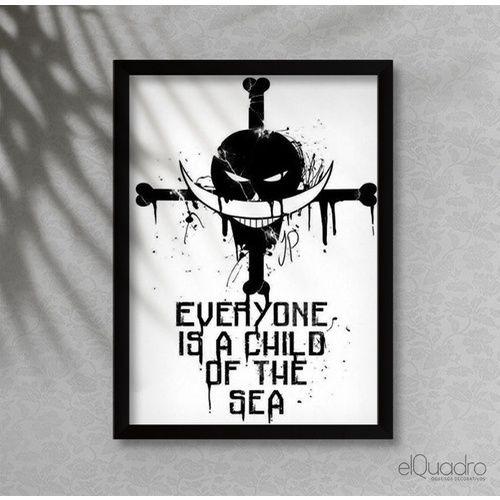 Quadro Barba Branca One Piece C/ Moldura E Vidro A4 - elquadro - Quadro ...