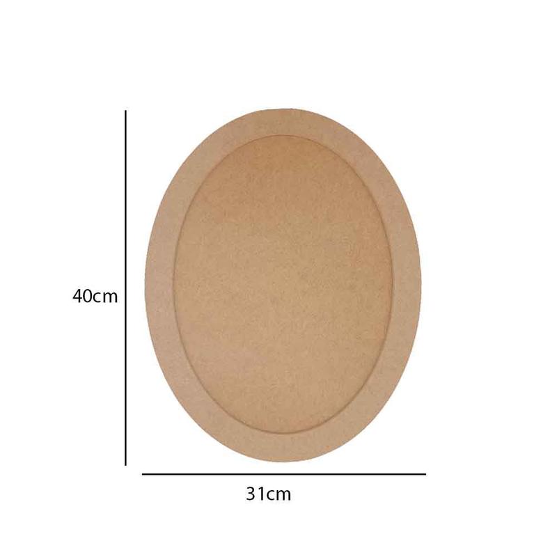 Quadro Com Moldura Oval Router Decoração Foto Enfeite - MDF Madeira ...