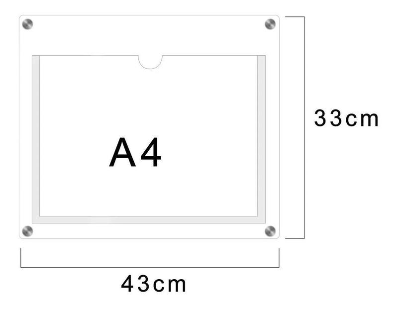 Quadro De Aviso Horizontal 1 Display A4 Horizontal Acrilico - Acrilzano ...