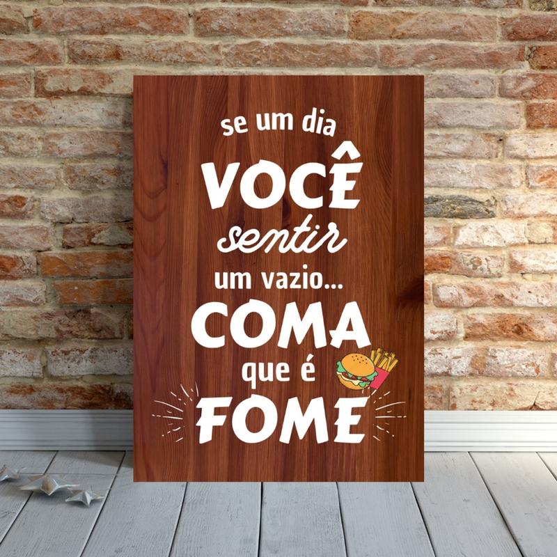 Quadro de madeira coma que é fome - Altoys - Quadro Decorativo ...