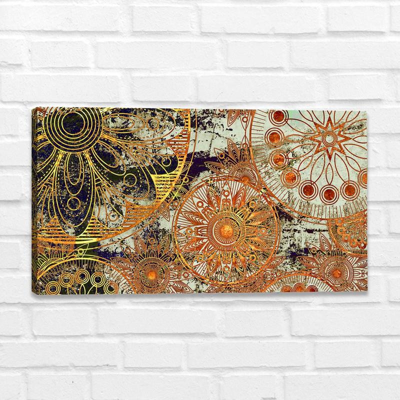 Quadro Decorativo Abstrato Mandala Moderno para Sala de Jantar e Estar ...