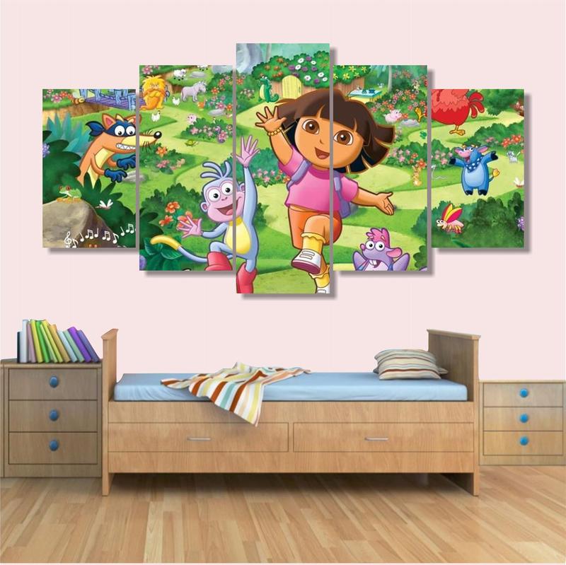 Quadro Decorativo Dora Aventureira x 130x63 em tecido - Wall Frame ...