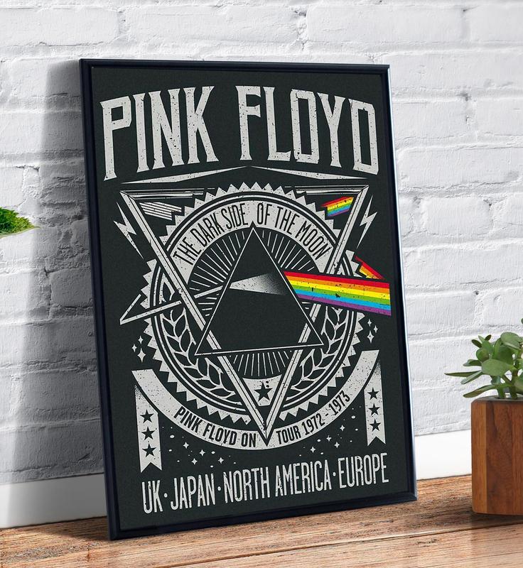Quadro Decorativo Emoldurado Pink Floyd Cartaz De Tour Rock Arte ...