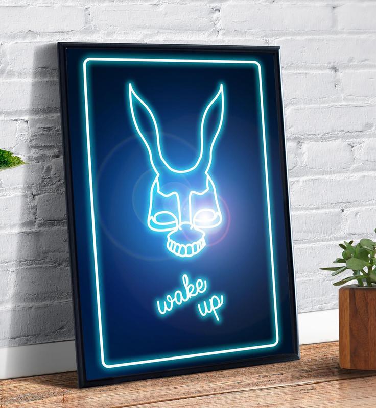 Quadro Decorativo Emoldurado Wake Up Donnie Darko Neon Arte - Tribos - Quadro Decorativo ...
