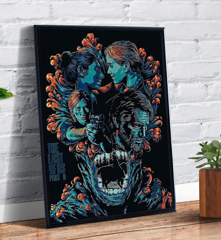 Quadro Decorativo Emoldurado Zumbis The Last Of Us Desenho Tribos