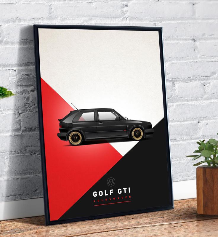 Quadro Decorativo Golf Gti Volkswagen Carro Desenho - Tribos - Quadro Decorativo - Magazine Luiza