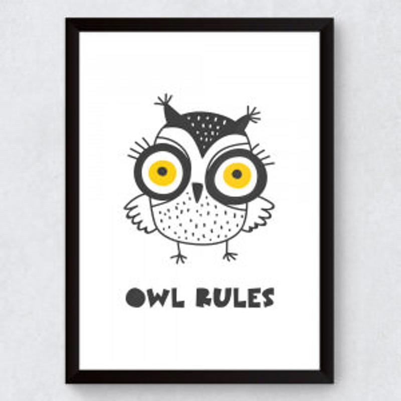 Quadro decorativo Infantil Ow Rules - Caverna Quadros - Quadro ...