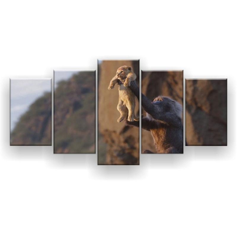 Quadro Decorativo Mosaico 5 Peças Simba Apresentado - EXCELÊNCIA ...