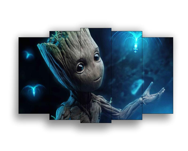 Quadro Decorativo Mosaico 5 Quadros Groot - Pense Mais Quadros - Quadro ...