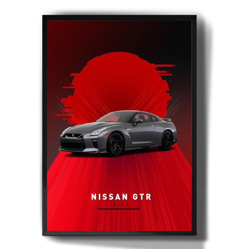 Quadro Decorativo Nissan Gtr R35 2020 Carro Desenho - Tribos - Quadro ...