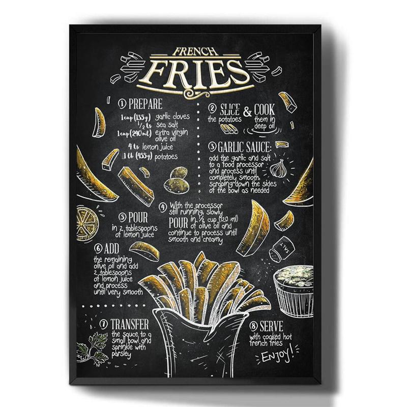 Quadro Decorativo Retro Receita Batata Fitra Desenho - Tribos - Quadro ...