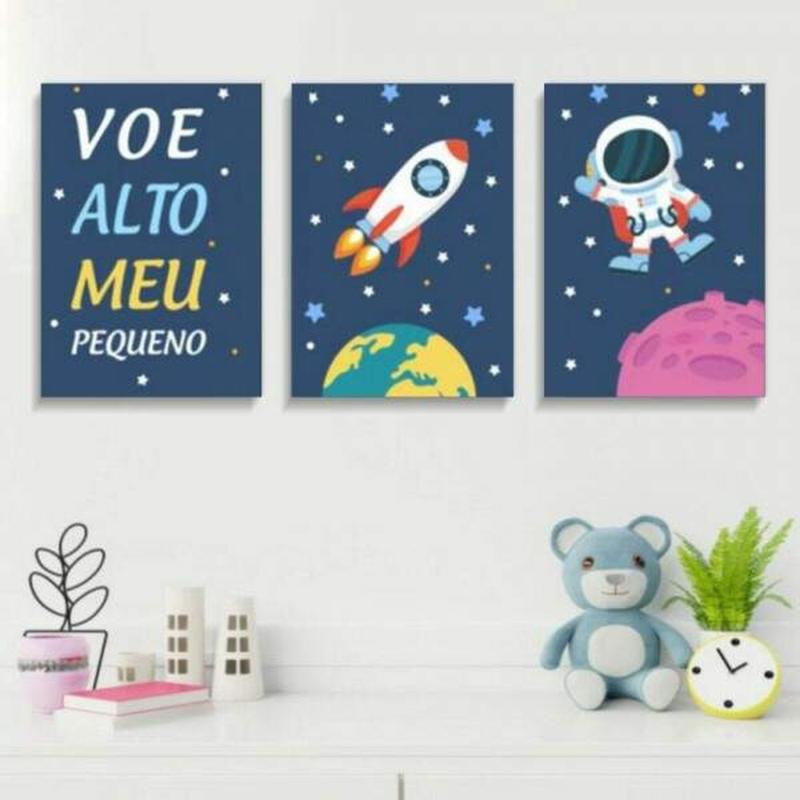 Quadro Decorativo Voe Alto Meu Pequeno Astronauta - Caverna Quadros ...