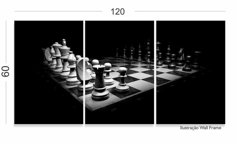 Quadro Decorativo Wall Frame Arte Jogo De Xadrez 3 Peças - Quadro ...