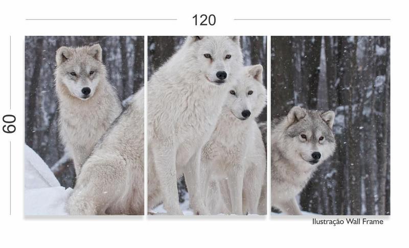 Quadro Decorativo Wall Frame Lobos Paisagem 3 Peças - Quadro Decorativo ...