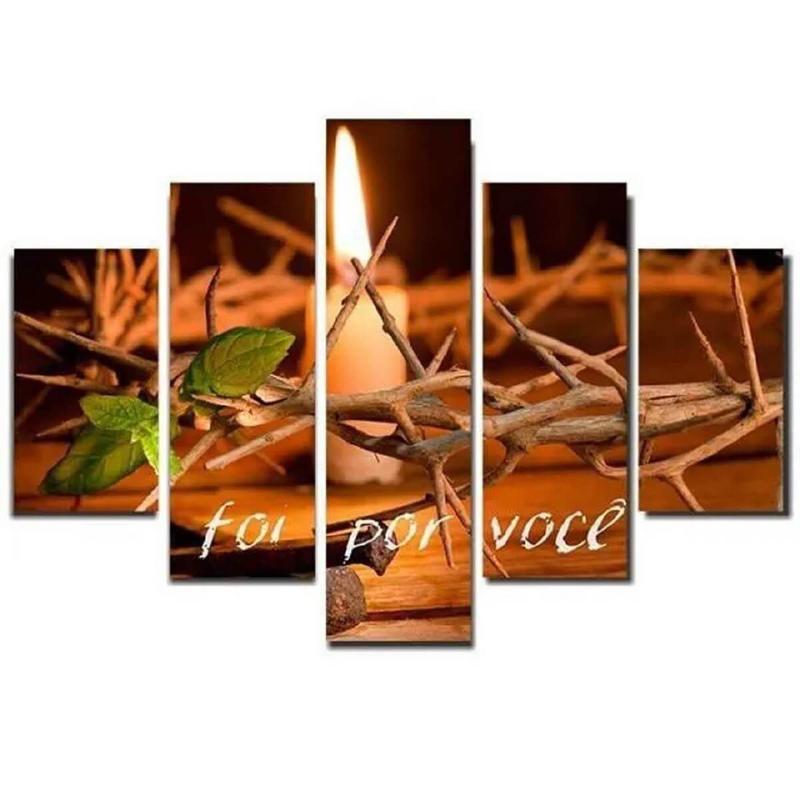 Quadro Foi Por Você Painel Mosaico em 5 Partes (Pequenos Riscos ...