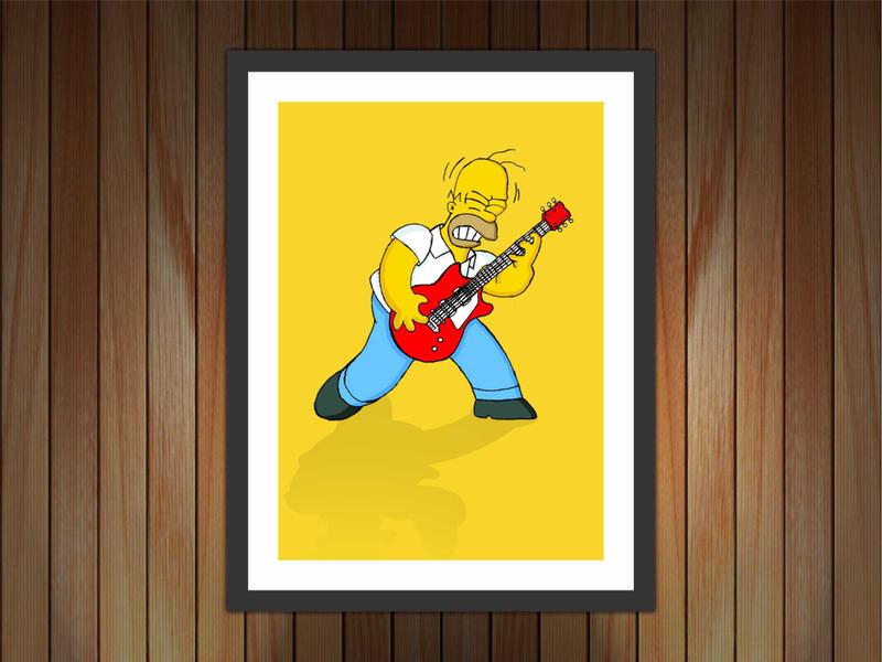Quadro Geek Nerd Homer Simpson Quartos Salas Moldura - Vital Quadros Do ...