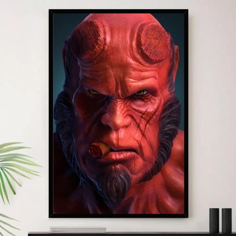 Quadro Hellboy Filme Desenho Decorativo A4 23x33cm - So Quadro - Quadro Decorativo - Magazine Luiza