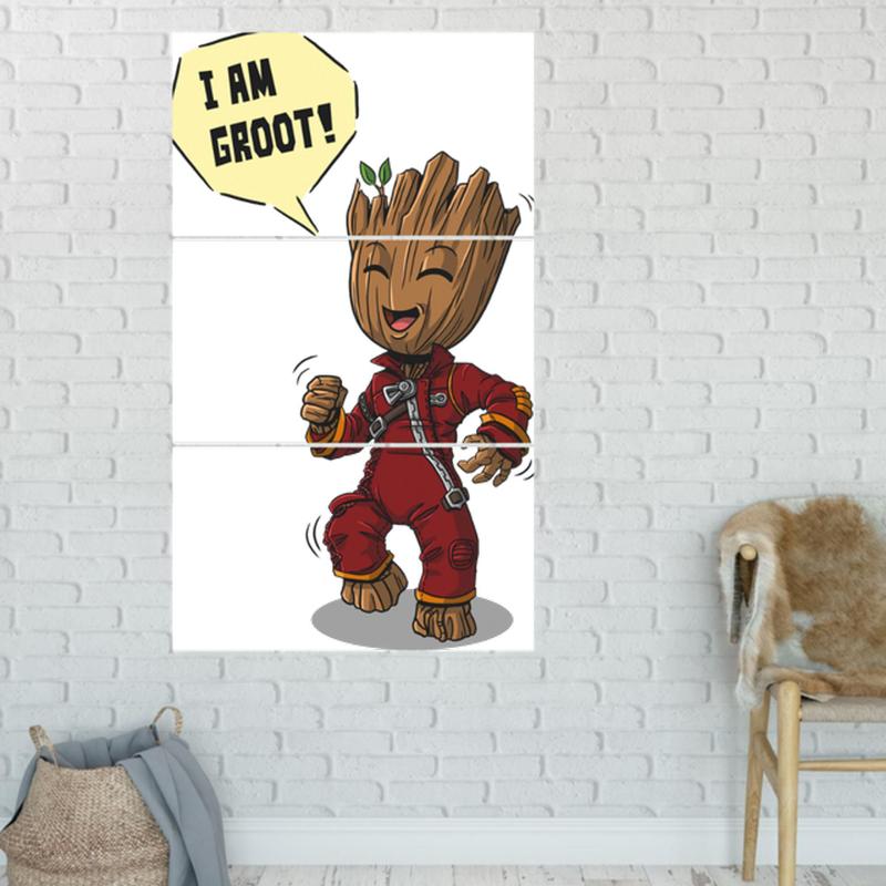 Quadro Mosaico Bebe Groot 3 Peças Para Decoração de Ambientes - MR ...