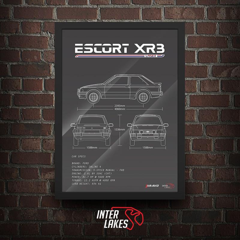 Quadro/poster ford escort xr3 laser 1985 - Interlakes - Quadro ...