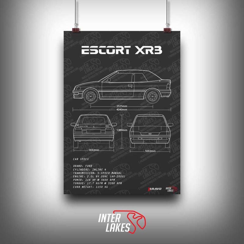 Quadro/poster ford escort xr3 mk5 conversível - Interlakes - Quadro ...