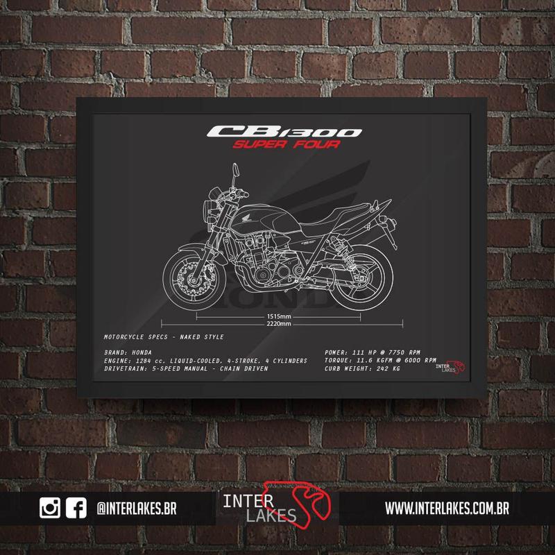 Quadro/poster honda cb1300 super four - Interlakes - Quadro Decorativo - Magazine Luiza