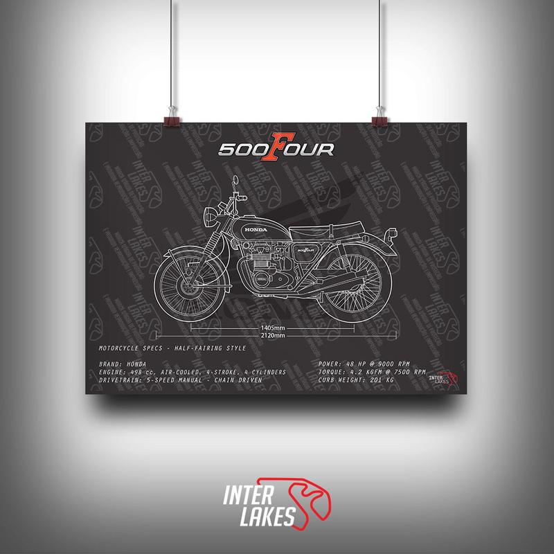 Quadro/poster honda cb500 four - Interlakes - Quadro Decorativo - Magazine Luiza