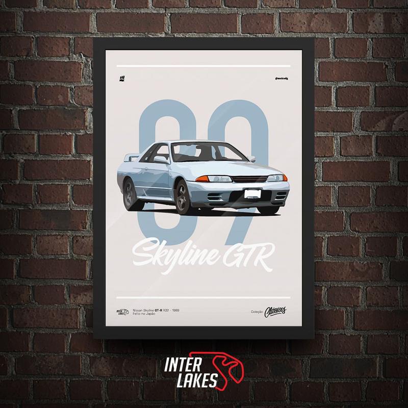 Quadro/poster nissan skyline gt-r r32 1989 - série clássicos ...