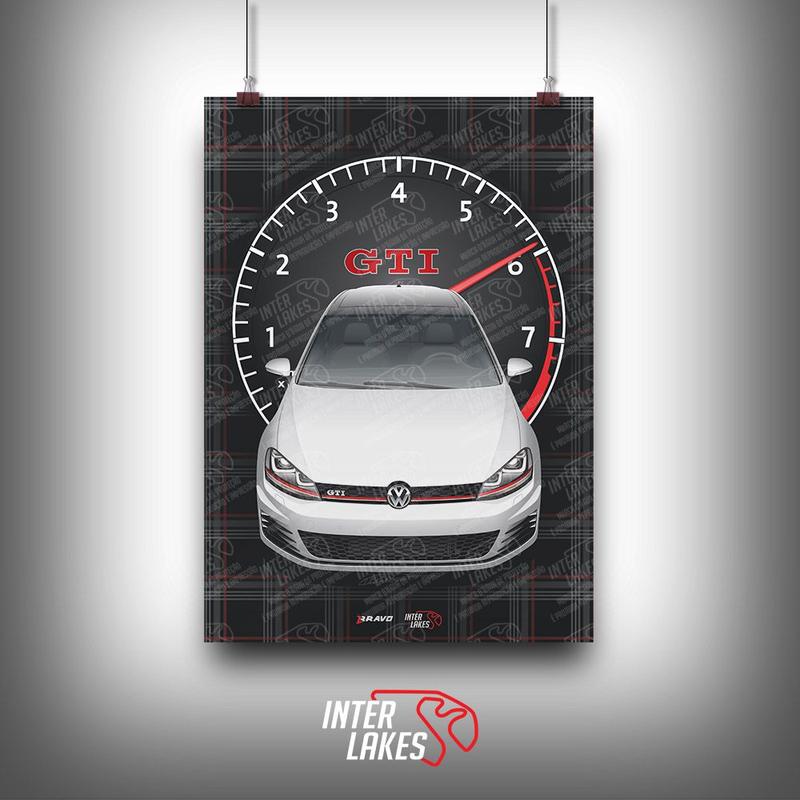 QUADRO/POSTER VOLKSWAGEN GOLF GTI MK7 - SÉRIE ICONS - escolha a cor ...