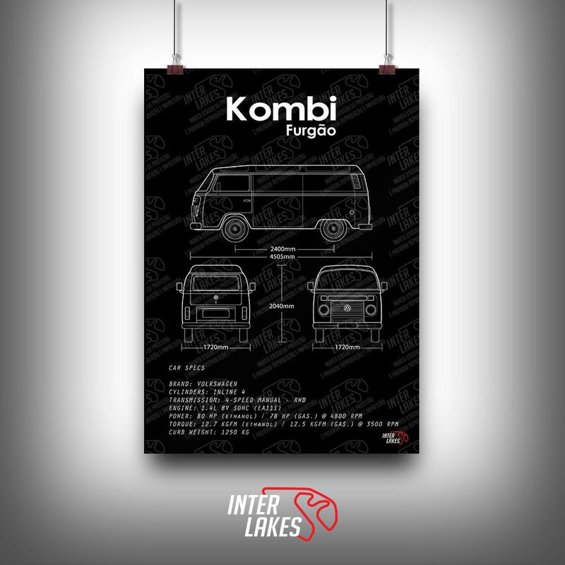 Quadro/poster volkswagen kombi furgão 2008 - Interlakes - Quadro ...